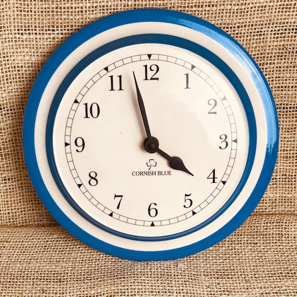 T.G. Green Blue and White Cornishware Clock – Moody Mabel