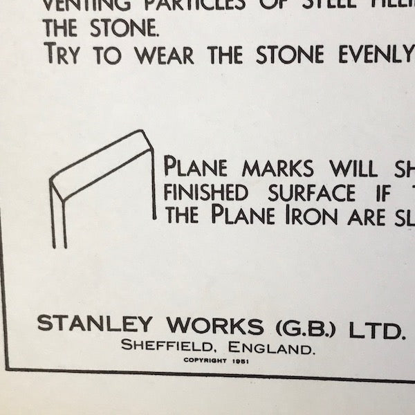 How to whet Stanley Plane Irons 1951 Wall Chart S11 – Moody Mabel