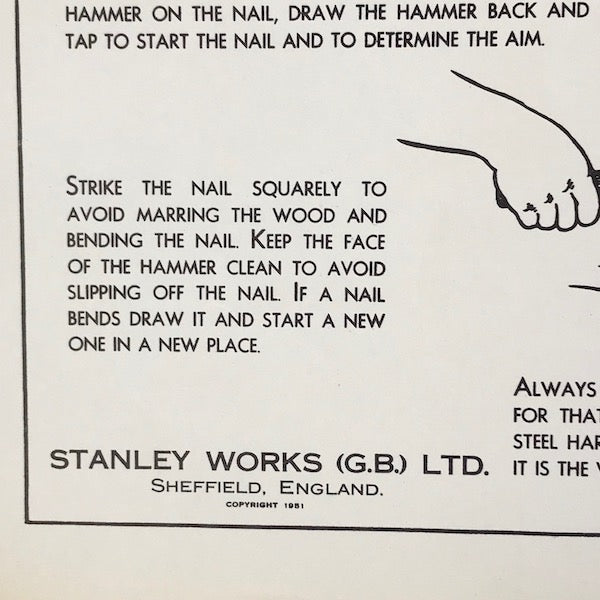 Stanley Nail Hammer Wall Chart (FRamed) – Moody Mabel