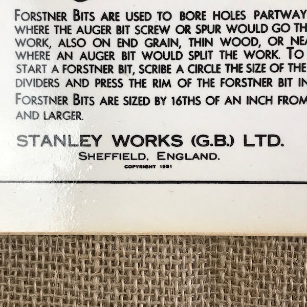 Stanley Boring Tools Wall Chart (Framed) – Moody Mabel